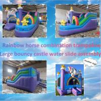 China 8-13 Years Age Range Inflatable Bounce House with Slide and Rainbow Horse Design for sale