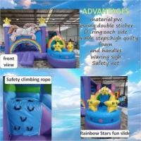 China 8-13 Years Age Range Inflatable Bounce House with Slide and Rainbow Horse Design for sale