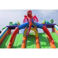 China Commercial Spiderman Bounce House Obstacle Combo Castle Inflatable Bouncer Water Slide for sale