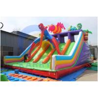 China Commercial Spiderman Bounce House Obstacle Combo Castle Inflatable Bouncer Water Slide for sale