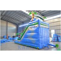 China CE Standard Air Blower Included Blue Palm Tree Slide Inflatable Bouncer for Kids' Fun for sale