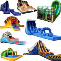 China Inflatable Bouncer Air Water Slide Jumping Bouncy Castle Moon little Bounce House slide With Pool for sale