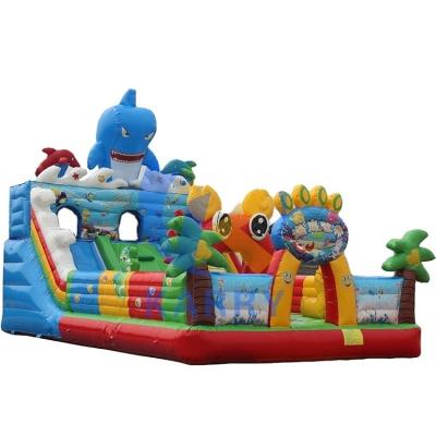 China Customized Logo Acceptable Shark Inflatable Slides at Children Amusement Park Equipment for sale