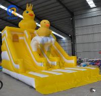 China Unisex Little Yellow Duck Theme Jumping Castle Double Slides for Children's Park for sale