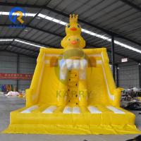 China Unisex Little Yellow Duck Theme Jumping Castle Double Slides for Children's Park for sale