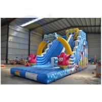 China Children's Favorite Cartoon Character Large Blue Inflatable Water Slide for Adult for sale