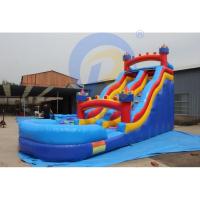 China Indoor Red and Blue Kids Water Park Inflatable Games Slide with Digital Printing Logo for sale