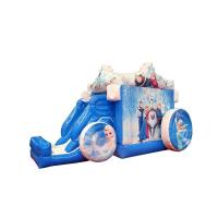 China Frozen Inflatable Wagon with Slide Ice and Snow Princess Castle Outdoor Inflatable Toy for sale