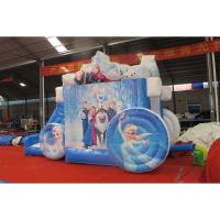 China Frozen Inflatable Wagon with Slide Ice and Snow Princess Castle Outdoor Inflatable Toy for sale