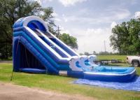 China 18ft PVC Blue Inflatable Water Slide with Pool Karry Tropical Jumping Bouncy Castle for sale