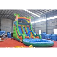 China Customized Color Large Bouncy Castle Combo with Pool Digital Printing and Steep Slide for sale