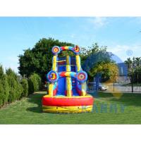 China Karry Target 0.55mm PVC Tarpaulin Yellow Magic Color Inflatable Water Slide with Pool for sale