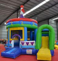 China PORTABLE Cylindrical PVC Bouncy Castle with Side Slide and Inflatable Dome The Ultimate Party Experience for sale