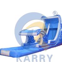 China Shopping Mall Occasion Large Inflatable Water Slide with Pool and Long Slide Path for sale