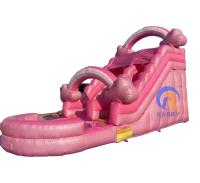 China Popular Pink Inflatable Water Slide Commercial Adult Slide for Outdoor Amusement for sale