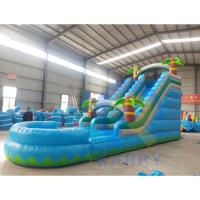 China Kids' Backyard Inflatable Commercial Water Slide Blue Crush with Pool for sale