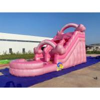 China Customized Color Commercial Occasion Inflatable Pink Marshmallow Water Slide with Pool for sale