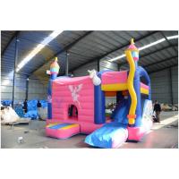 China PORTABLE Inflatable Bouncer Castle with Slide Bouncy Unicorn Sprite Jumping House for sale