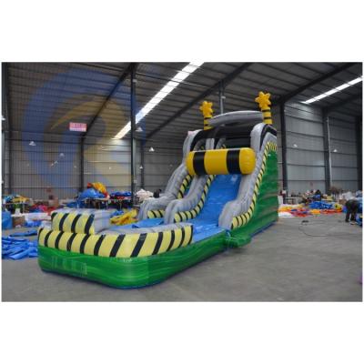 China CE Standard Accessories Square Inflatable Toxic Slide with Pool and Jungle Animal Slide for sale