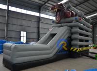 China Amusement Park Equipment Caged Beast Bouncy Castle Inflatable Bounce House with Slide for sale