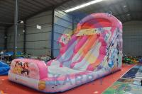 China Playcenter Summer Water Park Pink Princess Inflatable Water Slide with Pool for sale