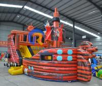 China Easy Set Up Pirate Ship Inflatable Bounce House for Kids' Outdoor Play for sale