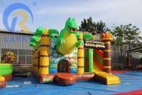 China Features PORTABLE Children's Party Jumping Bouncy Castle with Slide in Dinosaur Theme for sale