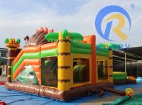 China Features PORTABLE Children's Party Jumping Bouncy Castle with Slide in Dinosaur Theme for sale