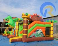 China Features PORTABLE Children's Party Jumping Bouncy Castle with Slide in Dinosaur Theme for sale