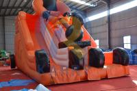 China Inflatable Bouncy Slide For Commercial Dual Lane Slide Orange Slide Dry Unisex Rental for sale