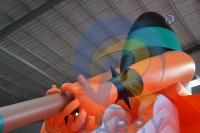 China Inflatable Bouncy Slide For Commercial Dual Lane Slide Orange Slide Dry Unisex Rental for sale