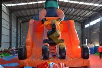China Inflatable Bouncy Slide For Commercial Dual Lane Slide Orange Slide Dry Unisex Rental for sale