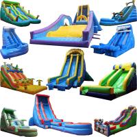 China Unsix PVC Adult Size Jumping Slide Long and Large Inflatable Water Slide with Bouncer for sale