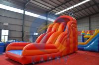 China Commercial PVC Red Dual Lane Adult Water Slide Inflatable Dry Slide for Party Rental for sale