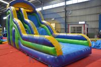 China Commercial PVC Red Dual Lane Adult Water Slide Inflatable Dry Slide for Party Rental for sale
