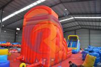 China Commercial PVC Red Dual Lane Adult Water Slide Inflatable Dry Slide for Party Rental for sale