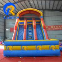 China 2023 Hot Outdoor Water Slide Combo Pool with Double Lane Rotary Design and PVC Material for sale