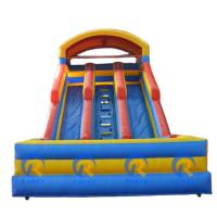 China 2023 Hot Outdoor Water Slide Combo Pool with Double Lane Rotary Design and PVC Material for sale