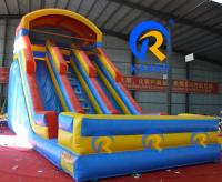 China 2023 Hot Outdoor Water Slide Combo Pool with Double Lane Rotary Design and PVC Material for sale