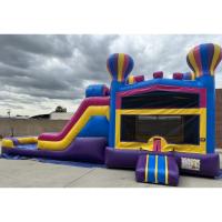 China Dual Lane Inflatable Slide and Jumping Bouncy Castle for Children's Pink Hot Air Balloon Bounce House for sale