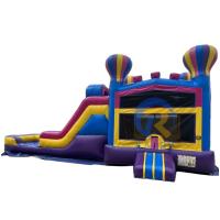 China Dual Lane Inflatable Slide and Jumping Bouncy Castle for Children's Pink Hot Air Balloon Bounce House for sale