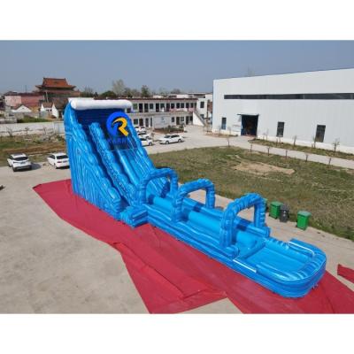 China 18x4.5x7m Outdoor Double Slide Inflatable Water Slide Pool Combo Large Extended Slide for sale