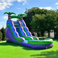 China CE Standard Air Blower Commercial Inflatable Shark Water Slide Pool Combo Rental for sale