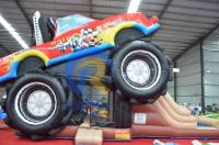 China OEM Acceptable PVC Off-road Car Race Car Trampoline Slide Combination Elastic Castle for sale