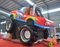 China OEM Acceptable PVC Off-road Car Race Car Trampoline Slide Combination Elastic Castle for sale