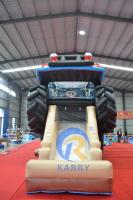 China OEM Acceptable PVC Off-road Car Race Car Trampoline Slide Combination Elastic Castle for sale