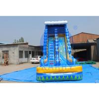 China Customized Color Inflatable Backyard Tropical Marble Blue Water Slide With Swimming Pool Adult for 10 Passengers for sale