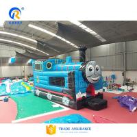 China Features PORTABLE Inflatable Slide Inside the Mall 2024 Cartoon Train Slide Trampoline for sale