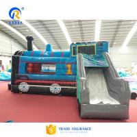 China Features PORTABLE Inflatable Slide Inside the Mall 2024 Cartoon Train Slide Trampoline for sale