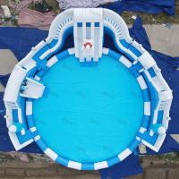 China Large Pool Inflatable Bouncy House Bounce Castle with Blower and Inflatable Water Slide for sale
